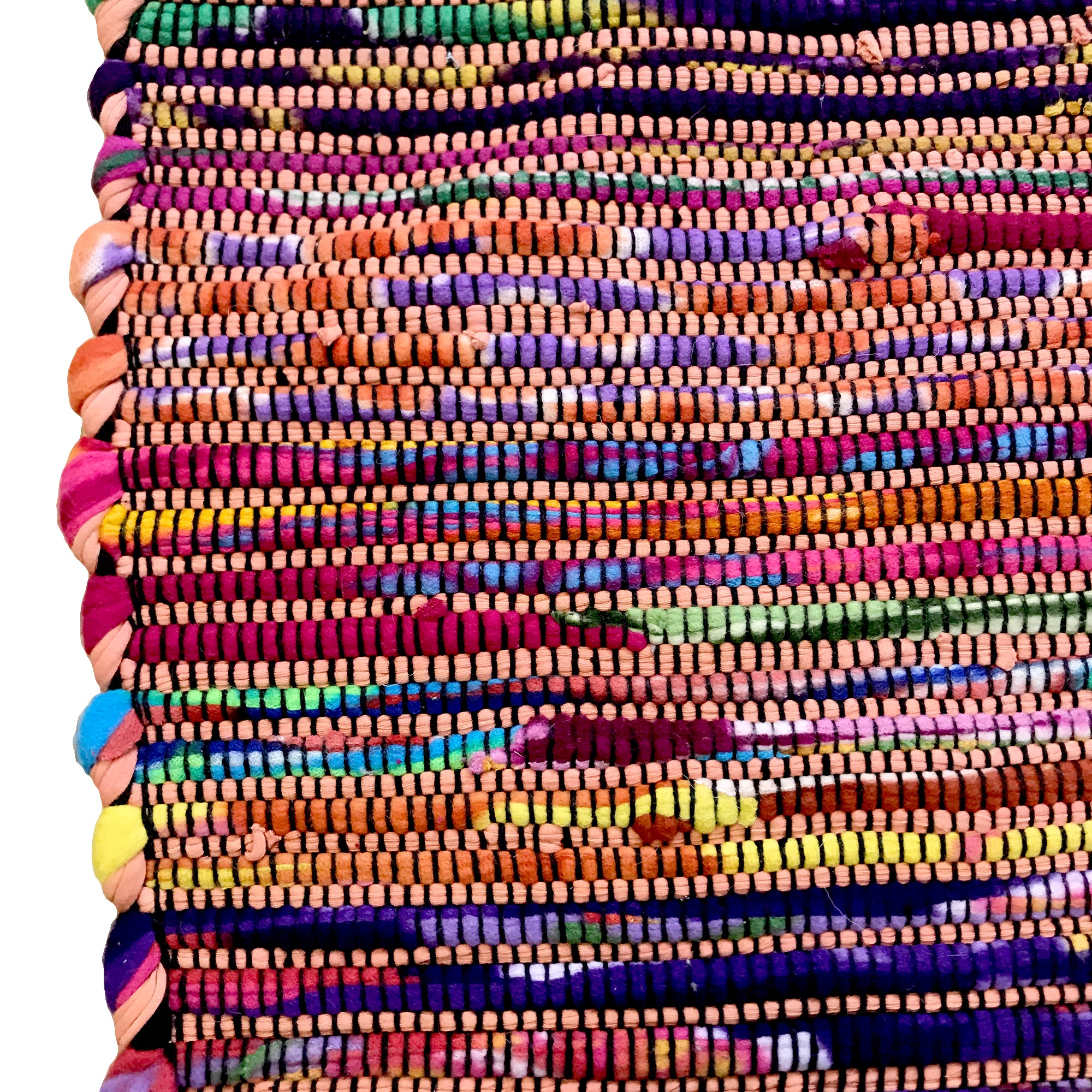 Gypsy Apricot Colourful Hand Woven Cotton & Recyled Fibre Rug - 6 Sizes